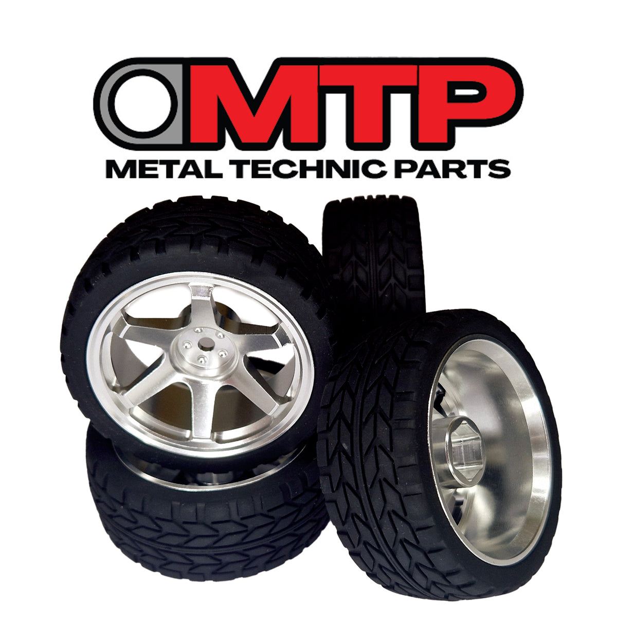 Metal RC alloy wheels and tyres 1/10th scale set of 4 – Metal Technic Parts